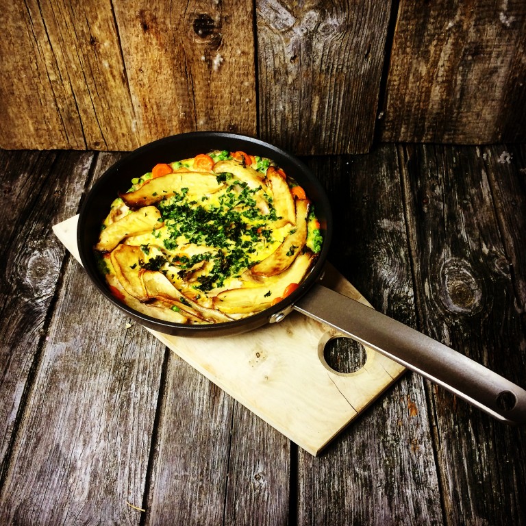 Frittata mit Huhn und Pilzen - Holla die Kochfee